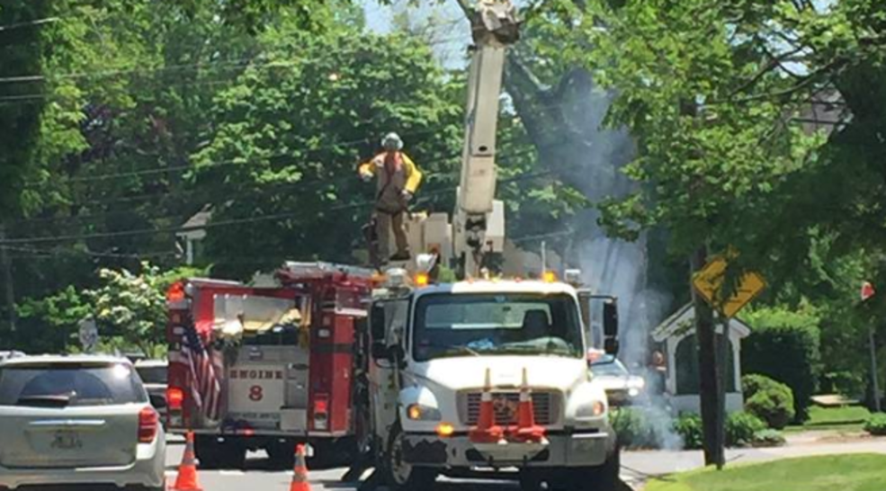 Accident damages utility pole, causes electrical fire | WJAR